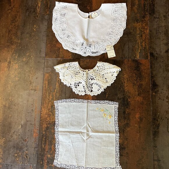 Accessories | Vintage Lace Button Collars 2 Handembroidered Lacetrim ...